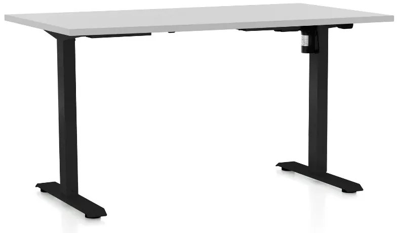 Výškově nastavitelný stůl OfficeTech A, 140 x 80 cm - černá podnož Barva: Dub