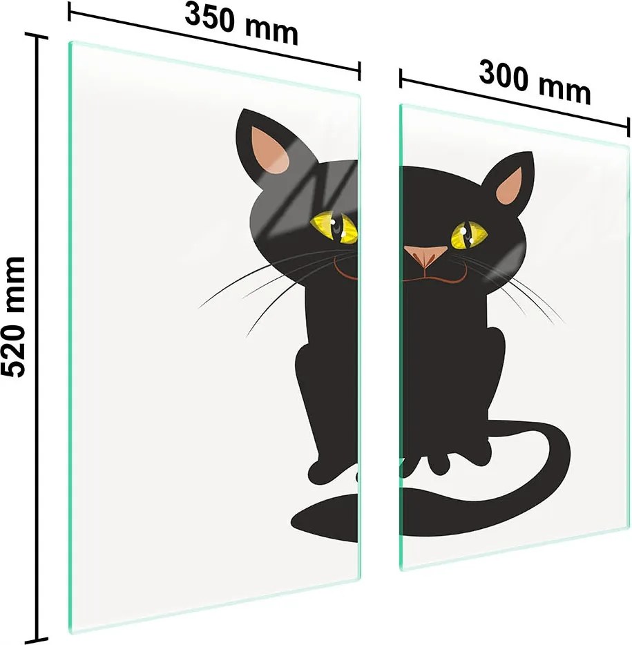 Skleněná Ochranná Deska Do Kuchyně 65x52 Kočka