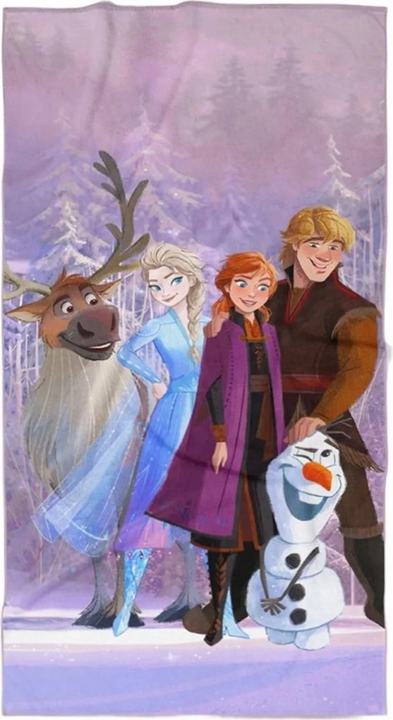 Bavlněná osuška Ledové království - Frozen - motiv Síla přátelství - 100% bavlna s gramáží 320 g/m² - 70 × 140 cm