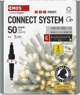 Propojovací vánoční řetěz bez zdroje EMOS Connecting D2AW02 ZY2155 5m teplá bílá