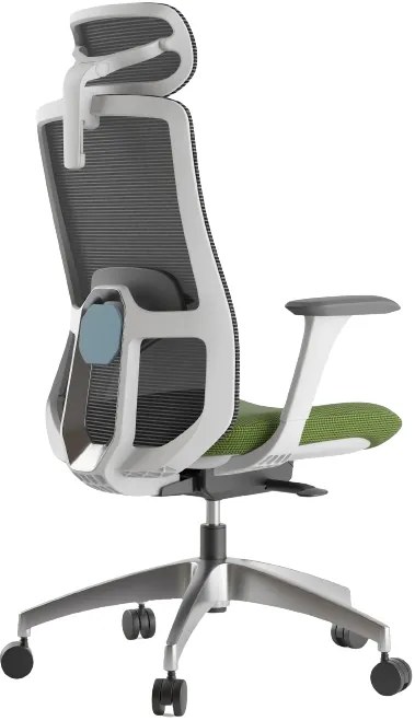 MERCURY Ergonomická kancelářská židle TIANA - šedá síťovina / zelená látka