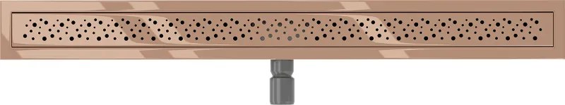 Mexen Flat, lineární podlahový žlab 80 cm, M12, růžové zlato, 1621080-15