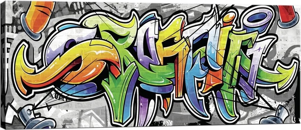 Obraz 145x45 Graffiti street-art urban městské umění jasná dynamika