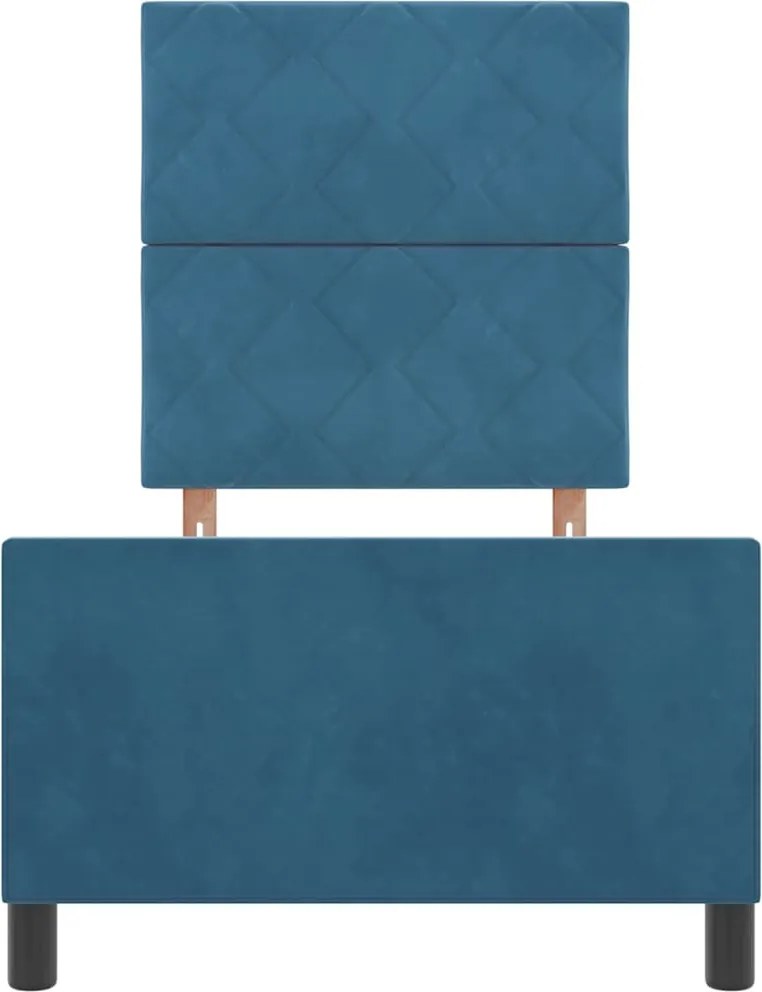 Postel s boxspringem s čelo Tmavě modrá 80 x 200 cm samet 3344973