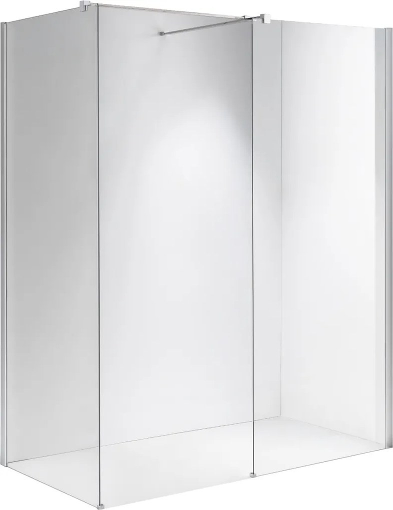 BPS-koupelny 2-dílná sprchová zástěna Walk-in HYD-SH07-D-CR 90x80, chrom/transparent - bez vaničky