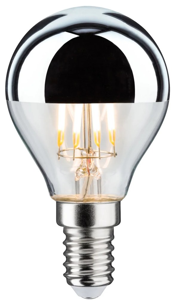 Paulmann 28667 LED žárovka se stříbrným vrchlíkem, 4,8W LED 2700K E14 stmívatelná, výška 7,8cm