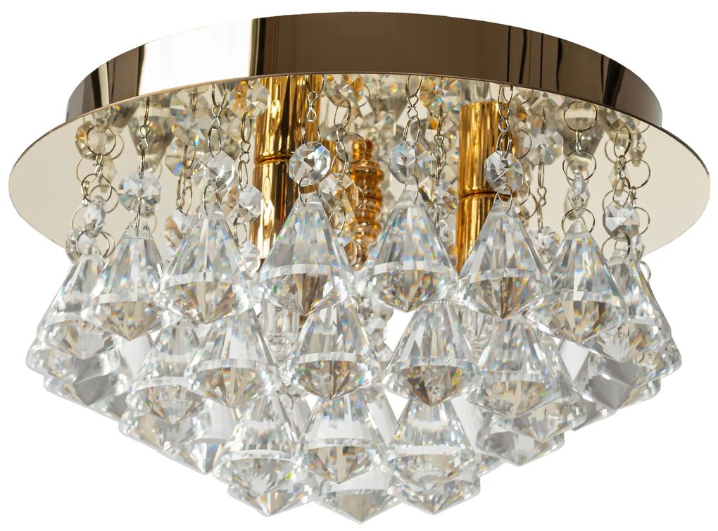 Toolight - Křišťálová závěsná svítilna G9 3x40W APP1038-C, zlatá, OSW-06821