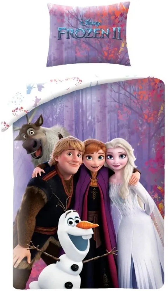 Ložní povlečení Ledové království II - Frozen II - motiv Magický les - 100% bavlna - 70 x 90 cm + 140 x 200 cm