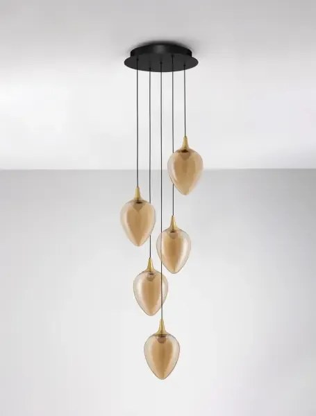 Minimalistický lustr Nali 5 Zlatá