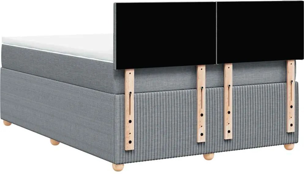 Box spring postel s matrací světle šedá 140 x 190 cm textil 3287444