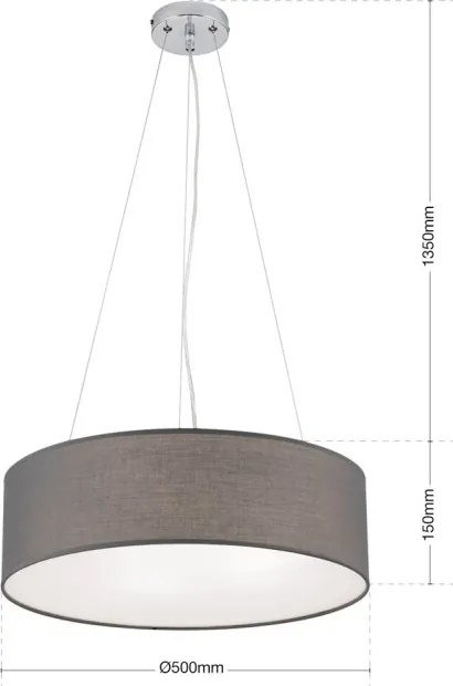 Orion HL6-1632/3Grau Závěsné svítidlo UFO šedé, průměr 50cm