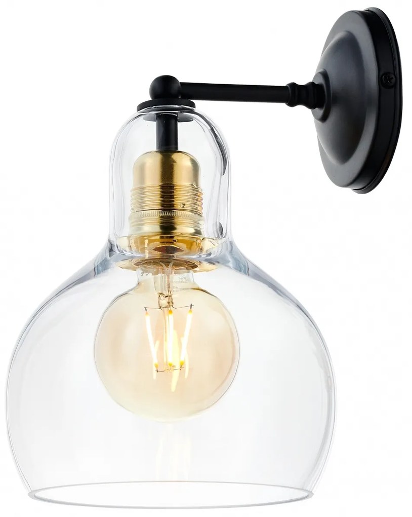 KASPA Nástěnná lampa ze skla LONGIS Gold