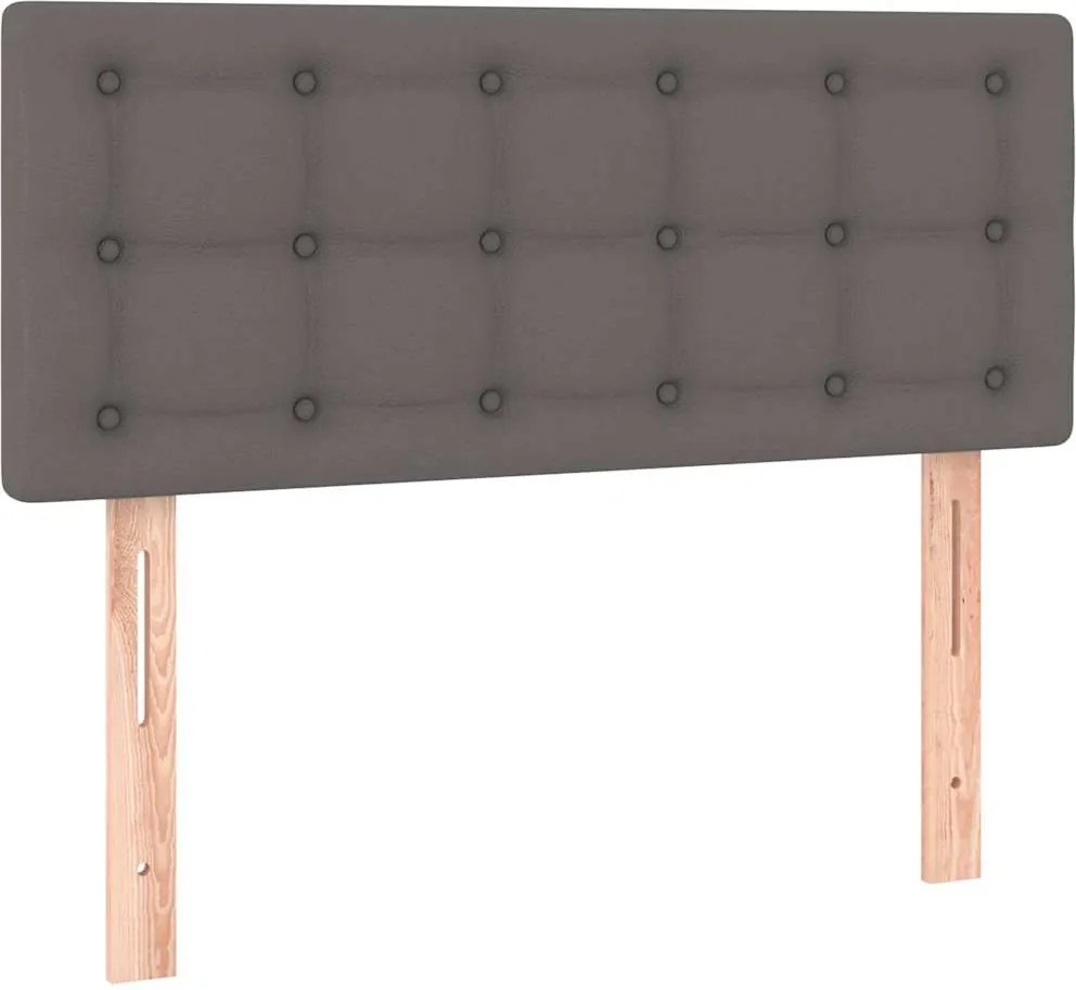 Box spring postel s matrací šedá 90x200 cm umělá kůže 3127293