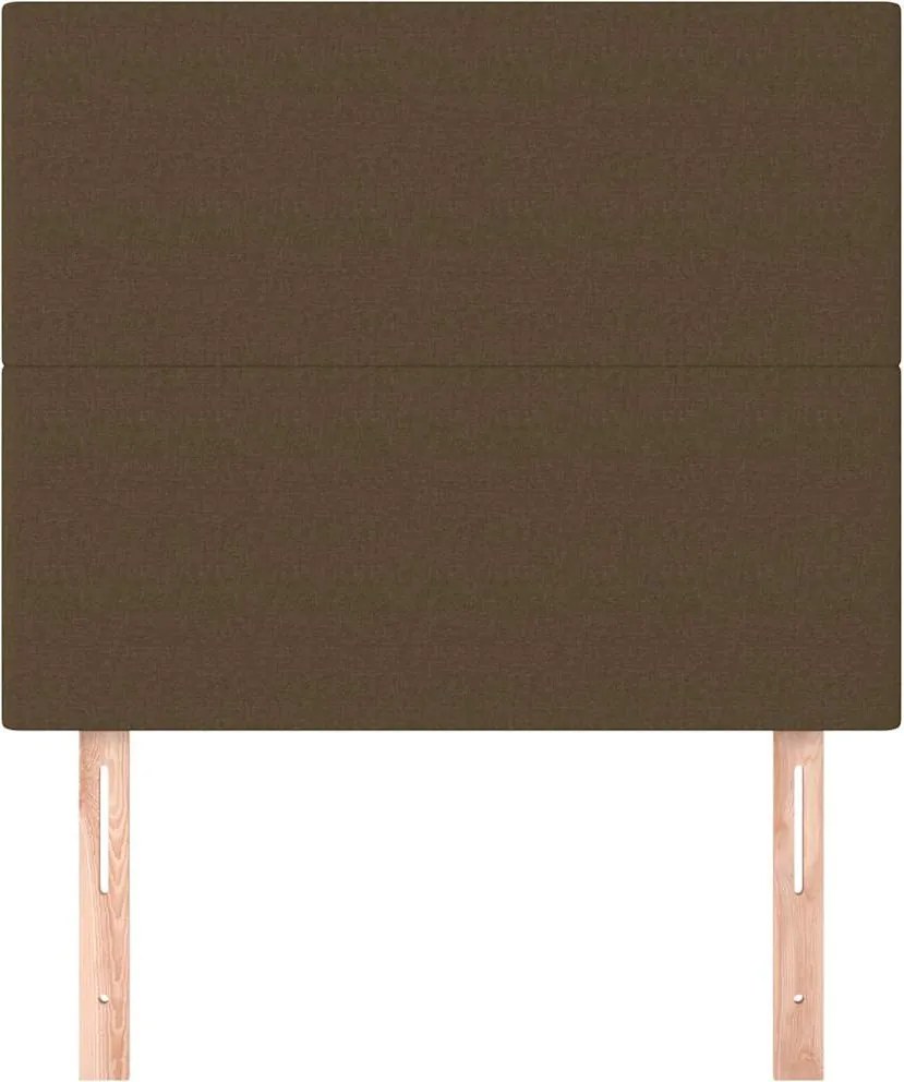 Čelo postele tmavě hnědé 90x5x118/128 cm látkové 3116037