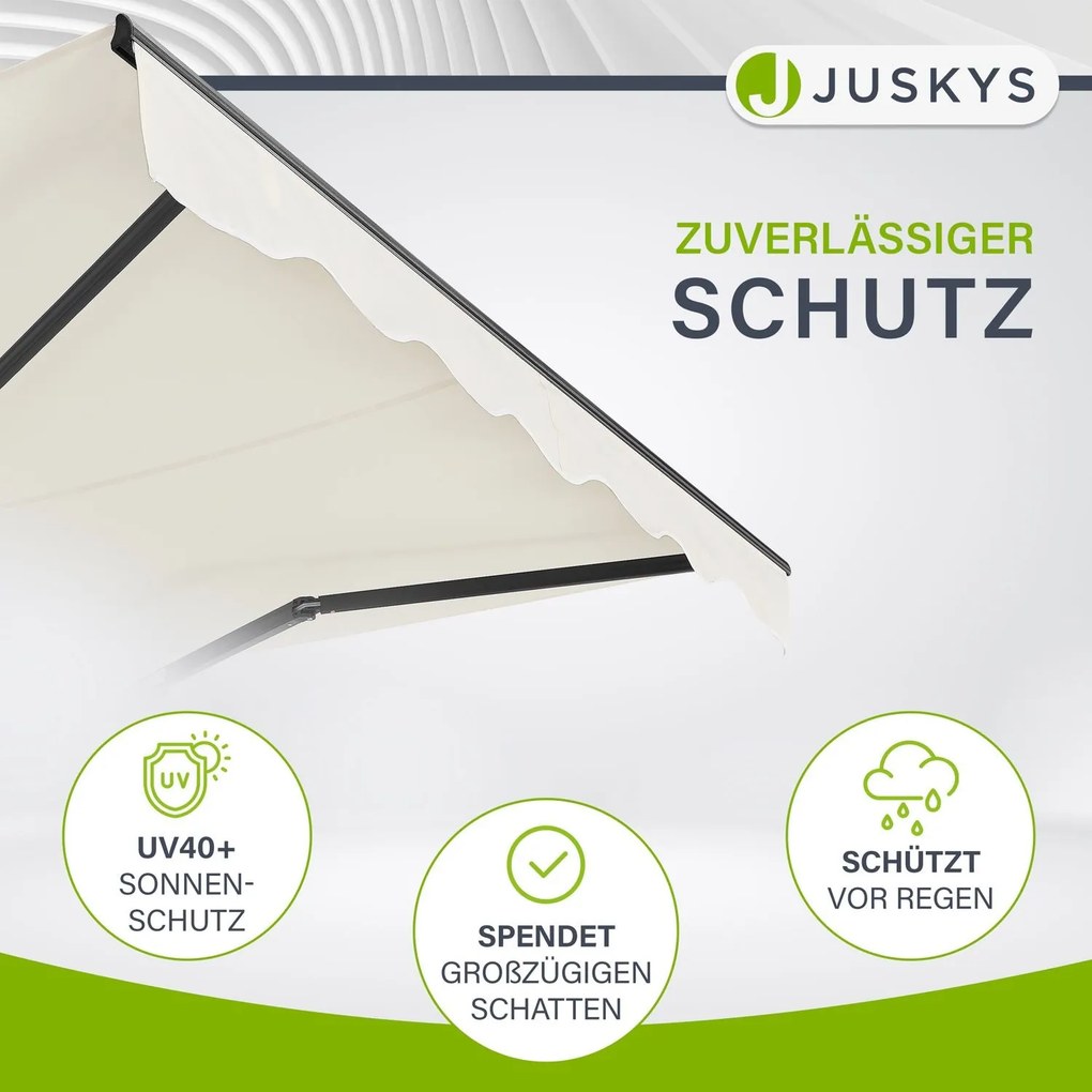 Juskys Kloubová markýza s ruční klikou Barva: šedá, Velikost: 350 × 300 cm