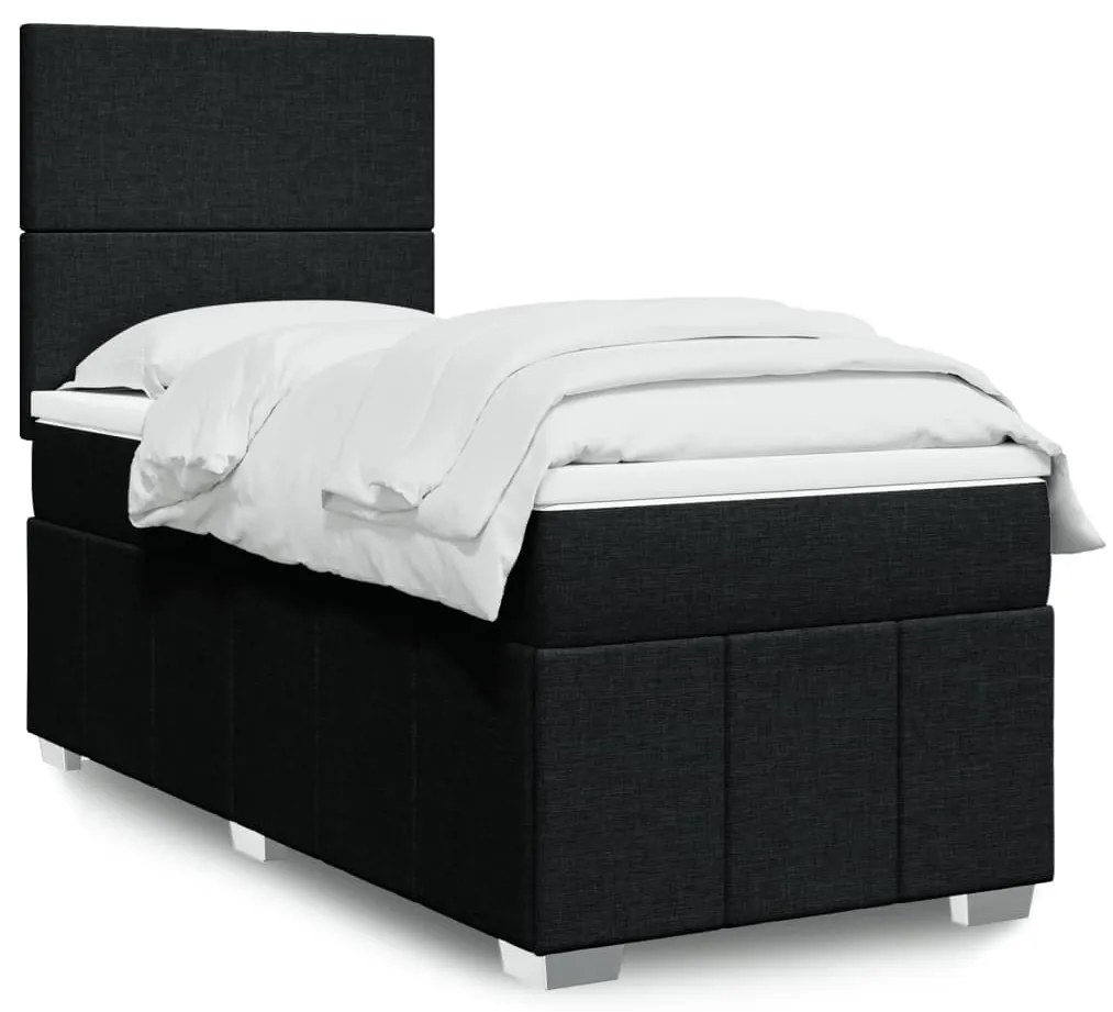 Box spring postel s matrací černá 90x190 cm textil 3291518