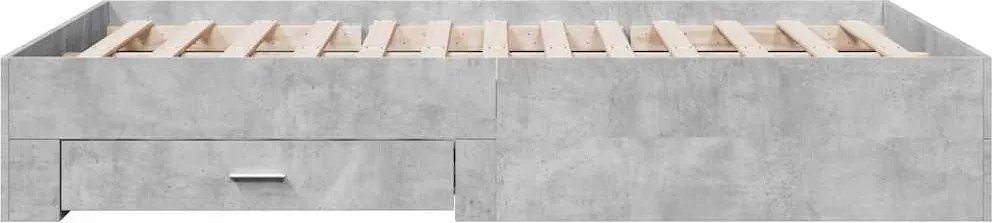 Rám postele se zásuvkami betonově šedý 120 x 200 cm kompozit 3280394