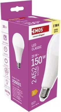 Emos lighting LED žárovka Classic A80 / E27 / 20 W (150 W) / 2452 lm / teplá bílá 1525733287