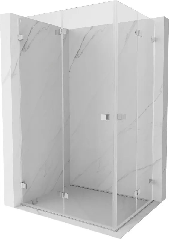 Mexen Lunar-F Duo, skládací sprchový kout 80 x 75 cm, 8mm čiré sklo, chromový profil, 836-080L-075P-01-00