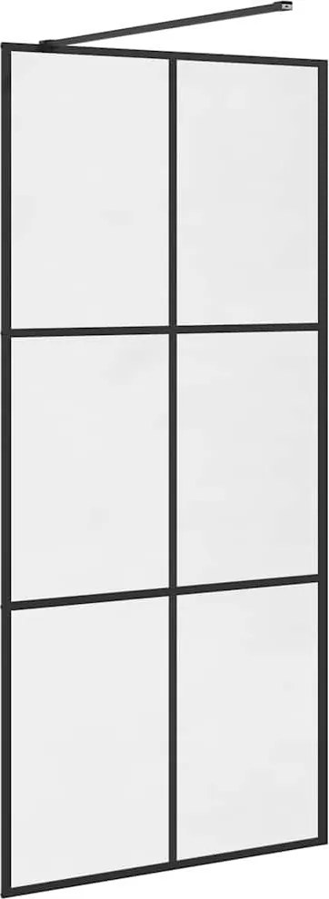 Zástěna do průchozí sprchy čiré ESG sklo 90 x 195 cm černá 151024