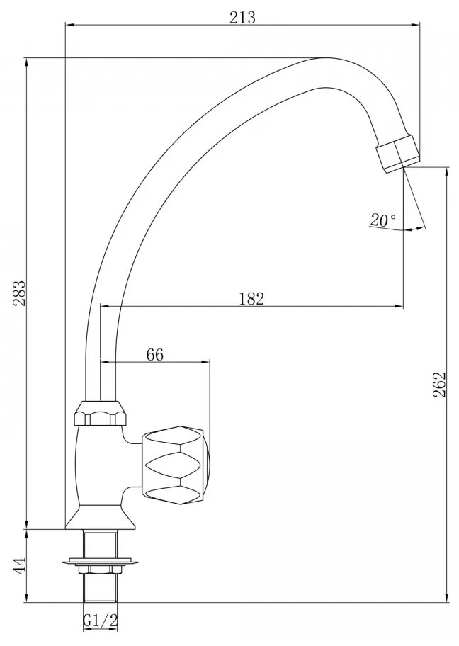 Baterie umyvadlová stojánková, na studenou vodu, chrom, BALLETTO