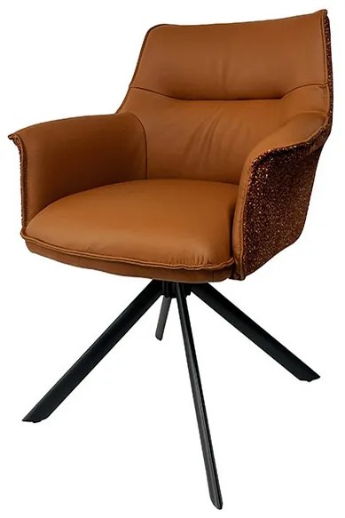 Designová otočná židle Kahikilani koňaková