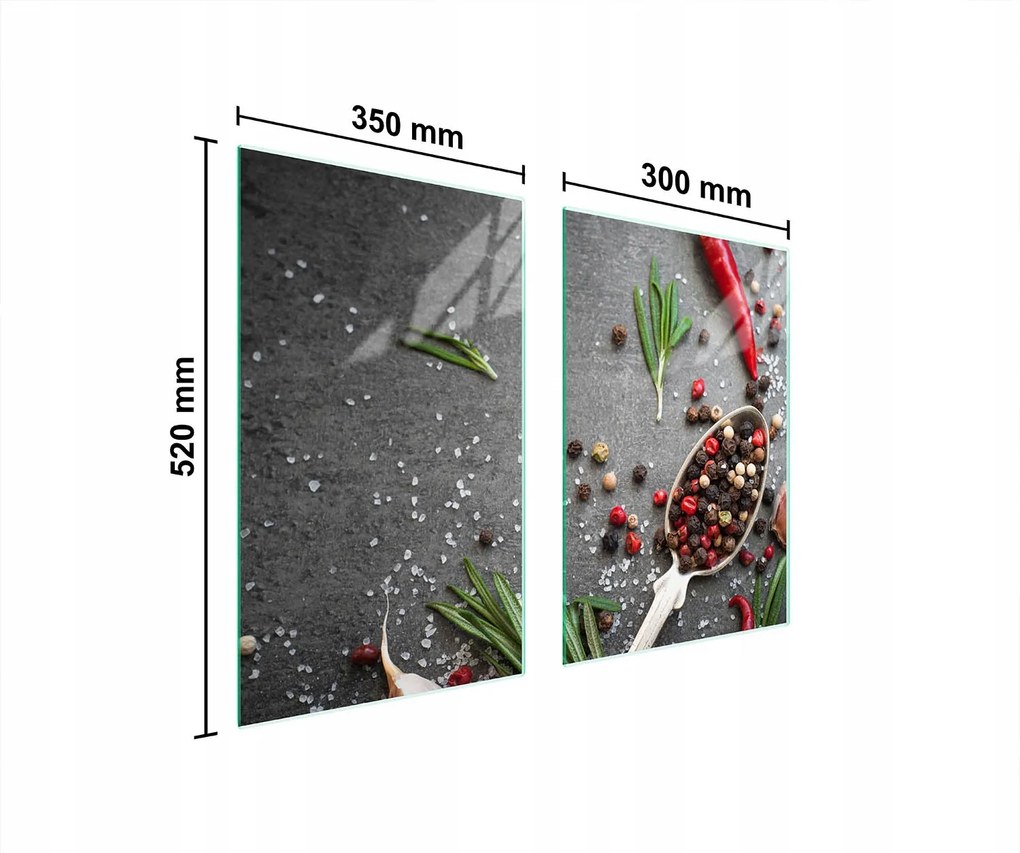 Skleněná Ochranná Deska Do Kuchyně 65x52 Koření