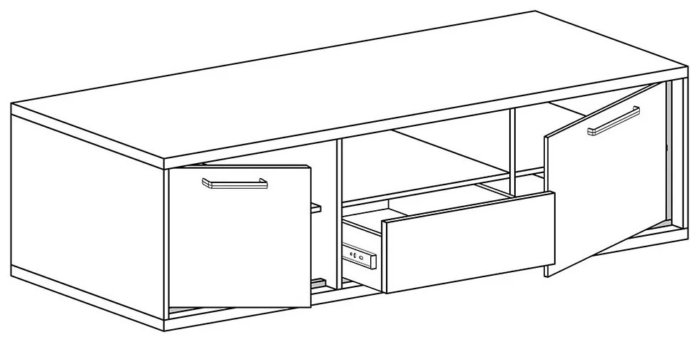 Mediolan - TV stolek M12 - natural hikora