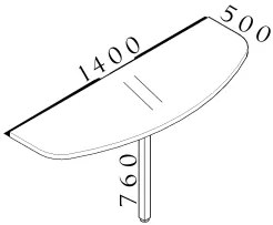 NABYTEK-DESIGNOVY.CZ - PR718 19 - Přístavný stůl Komfort 141,8x50 cm, ořech/šedá