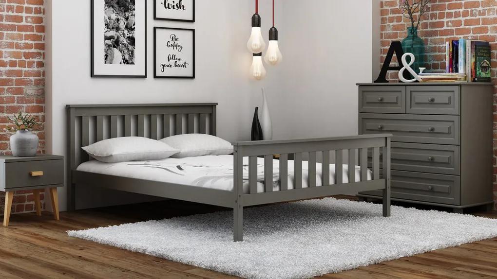ImportWorld Dřevěná postel Adam 120x200 + rošt ZDARMA (Barva dřeva: Bílá)