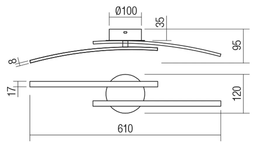 Smarter 01-2964 stropní LED svítidlo Yuno, matný bronz, 14W, 4000K, 61cm