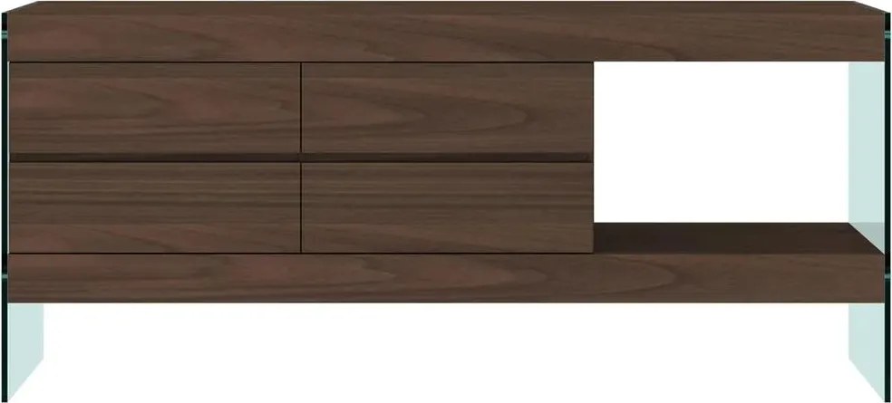 Komoda Soho 184 cm ořech/čirá