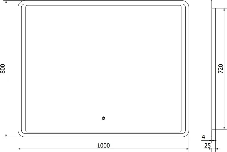 Mexen Zusa koupelnové zrcadlo s podsvícením 100 x 80 cm, LED 6000K, protimlžící - 9808-100-080-611-00