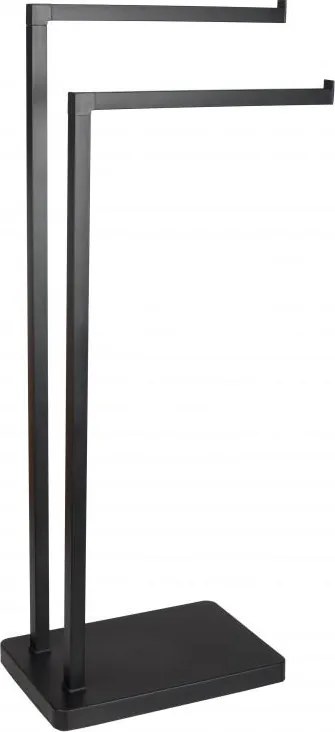Erga Roki, dvouramenný věšák na ručníky 30,5x20,5x80,5 cm, černá matná, ERG-YKA-P.ROKI-BLK