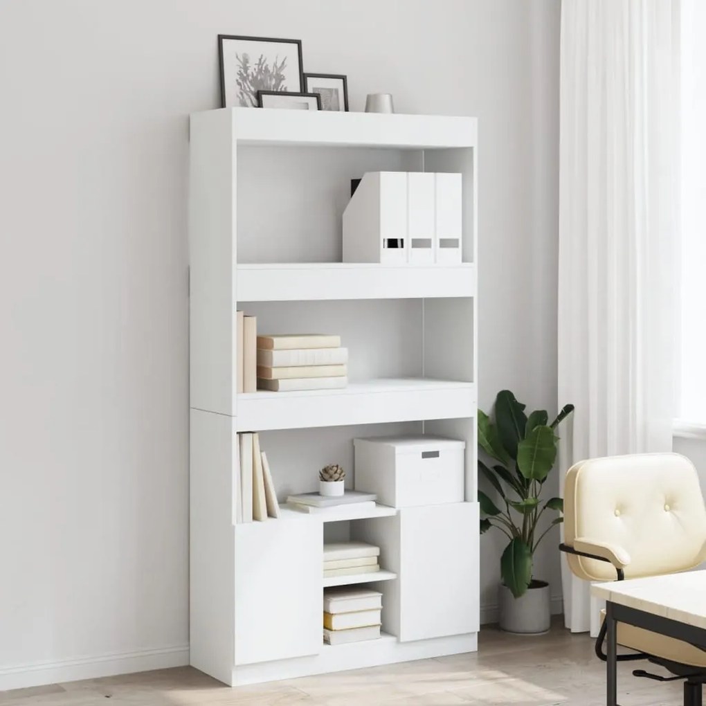 Skříň highboard bílá 92 x 33 x 180 cm kompozitní dřevo 3309618