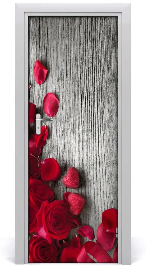 Fototapeta na dveře samolepící červená růže 95x205 cm