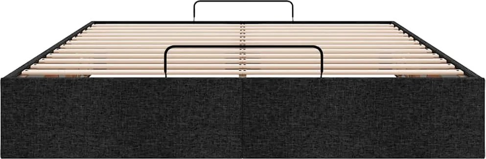 Osmanský rám postele bez matrací černá 140x190 cm textil 3310877