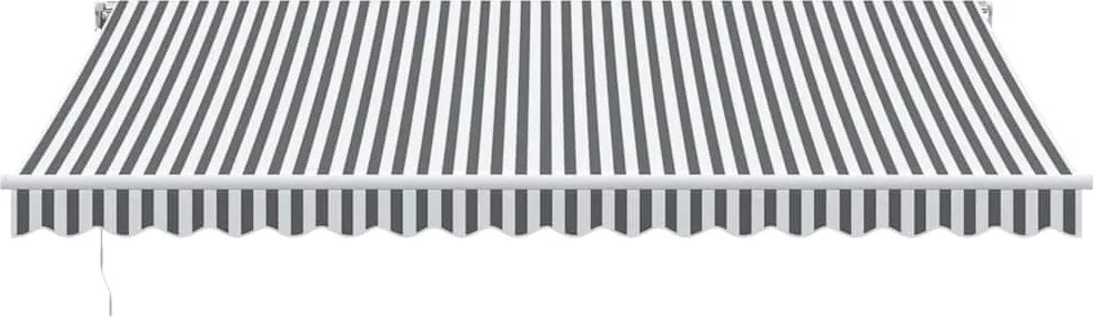 Automatická zatahovací markýza antracitová a bílá 450 x 350 cm 3215798
