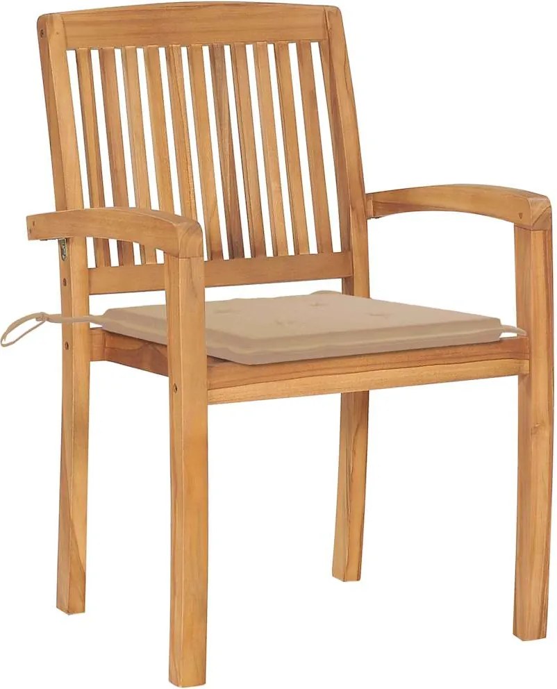 Stohovatelné zahradní židle s poduškami 6 ks masivní teak 3073228