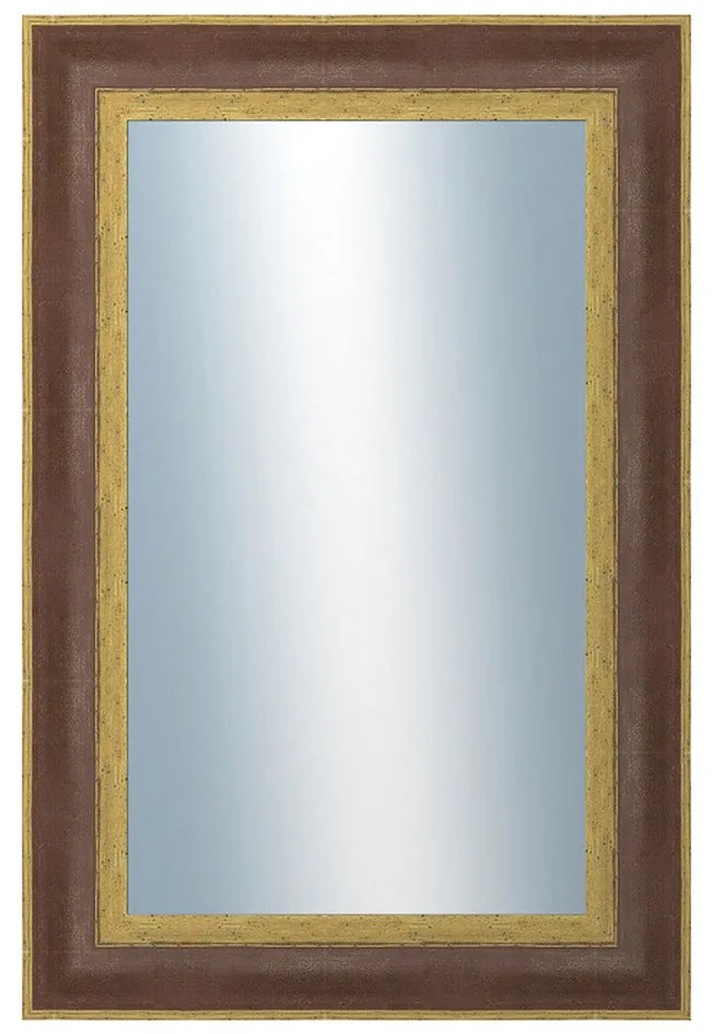 DANTIK - Zarámované zrcadlo - rozměr s rámem cca 40x60 cm z lišty ZVRATNÁ červenozlatá plast (3069)