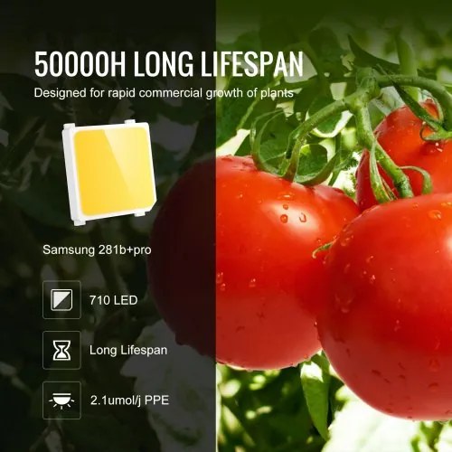 LED pěstební světlo, 300 W celospektrální stmívatelné