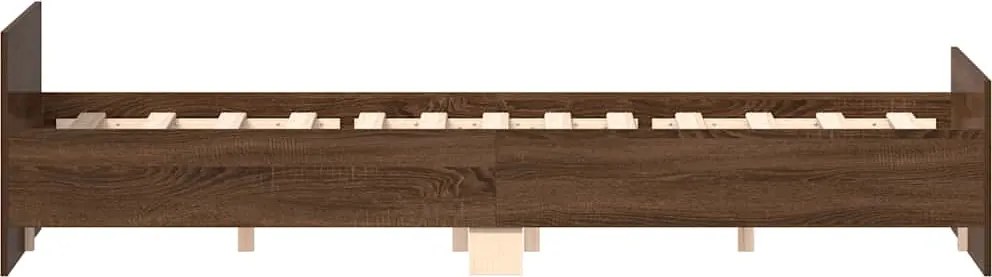 Rám postele s hlavovým a nožním čelem hnědý dub 135 x 190 cm 3203795