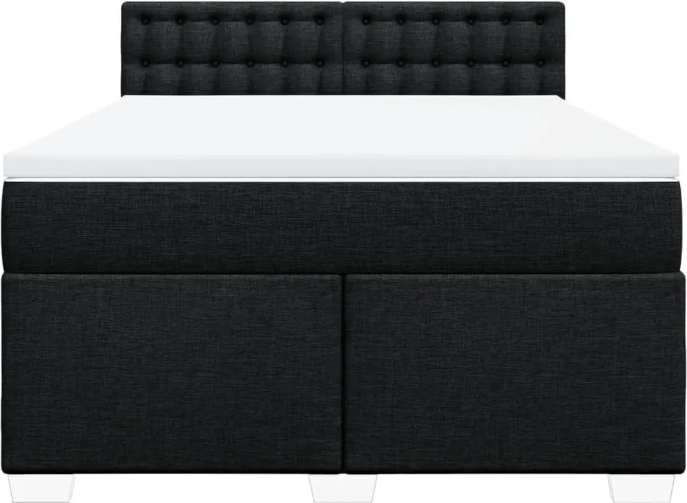 Box spring postel s matrací černá 160x200 cm textil 3285955