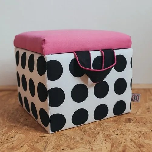 TABURET MAGENTA DOTS