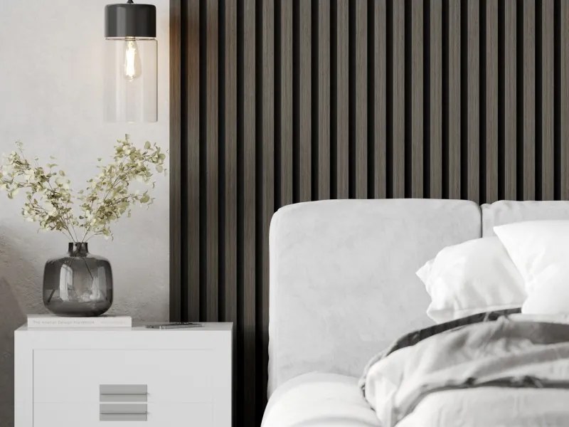 Mexen Lam-F, akustické stěnové lamely 275 × 30 cm, plstěný podklad 8 mm, technická dýha, dub onyxový, S105-275307-3015-010