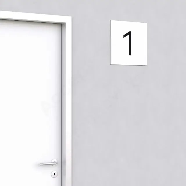 ACCEPT Označení podlaží - číslo "1" - stříbrná tabulka - černý popis