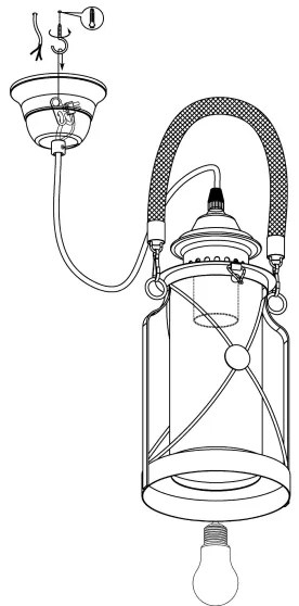 Eglo 49214 - Lustr BRADFORD 1xE27/60W/230V