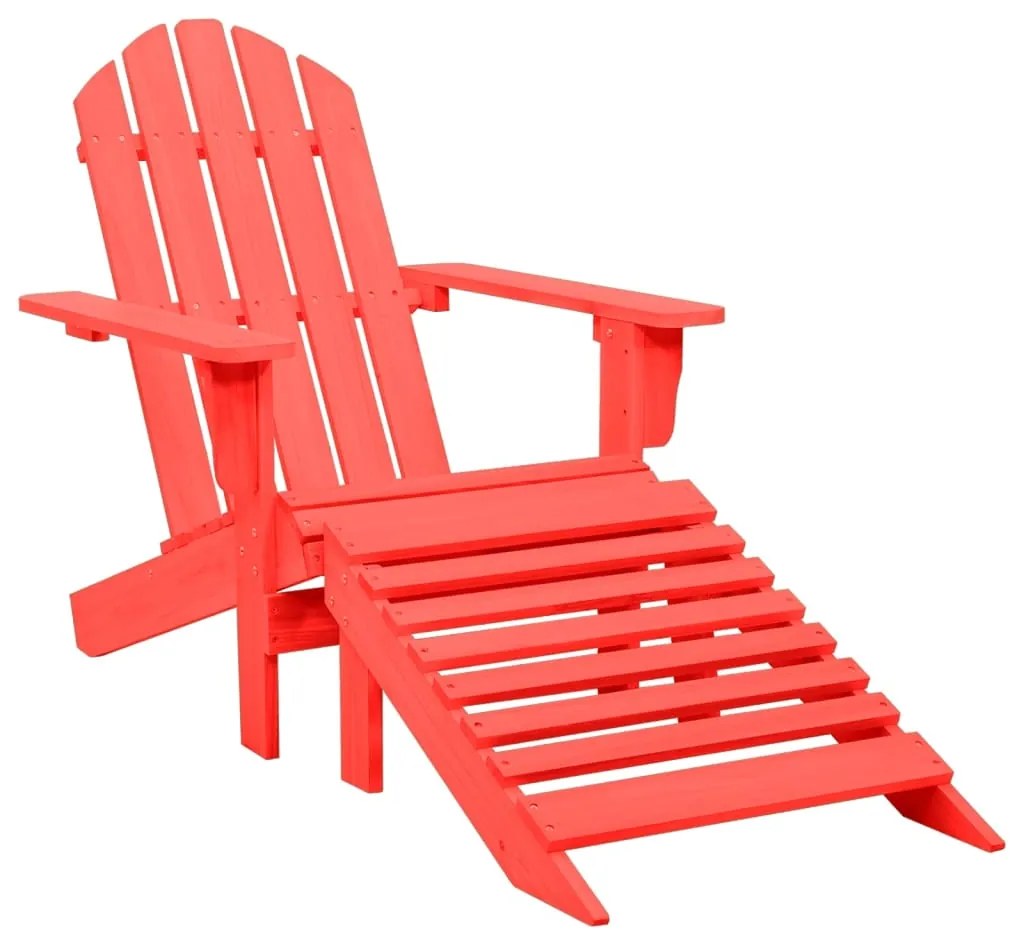 315863 vidaXL Zahradní židle Adirondack s podnožkou masivní jedle červená