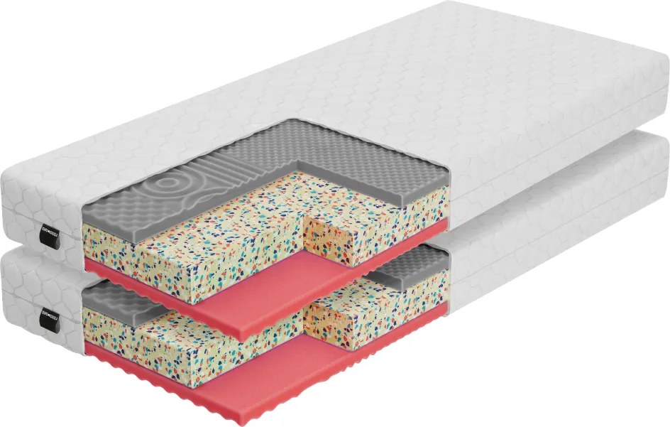 Matrace, set 2 ks, 18 cm, 80x200 cm, ARONY