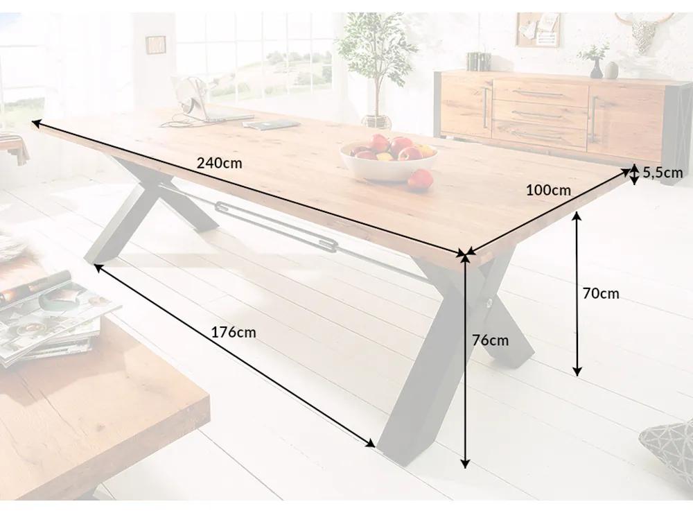 Massive home | Jídelní stůl Thor 240 cm masiv dub 5.5 cm tloušťka desky 38461